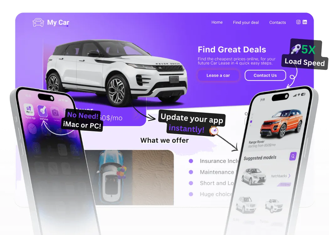 Site to App - Website To Application In 1 Minute, No Code App