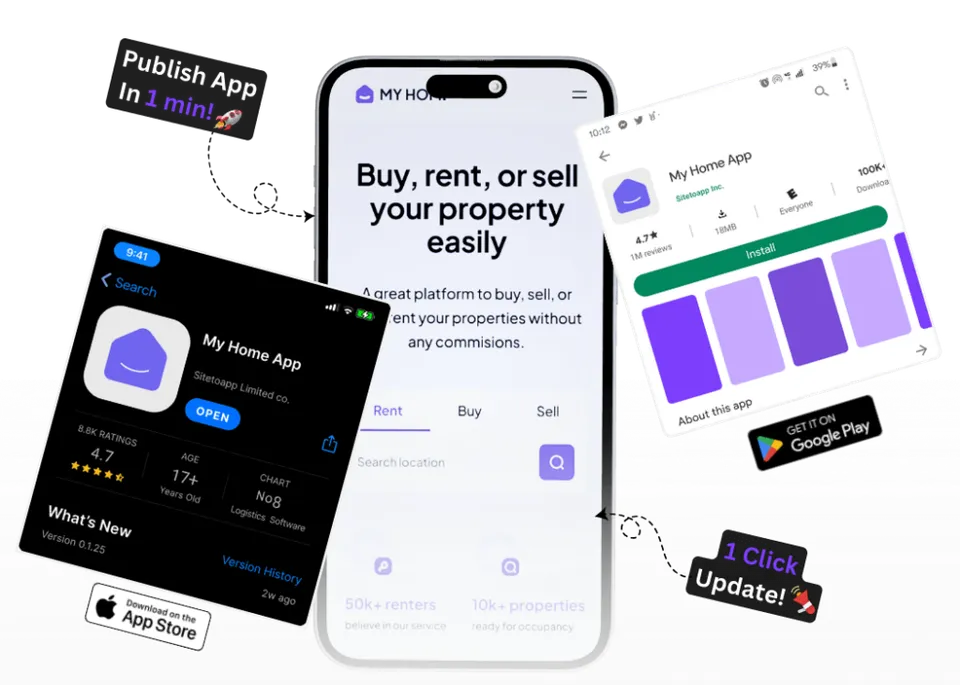 Site to App - Website To Application In 1 Minute, No Code App